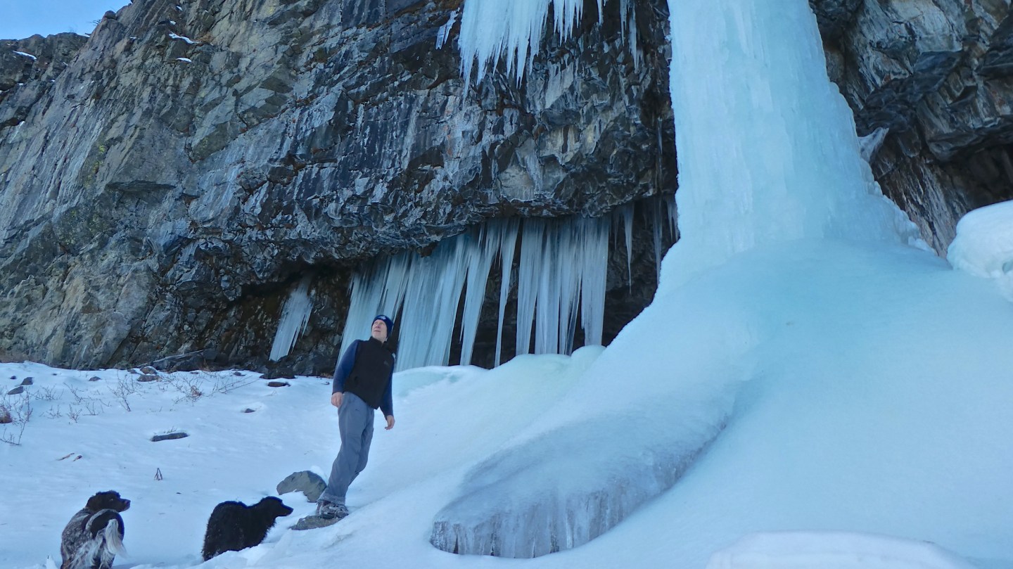 Frozen Waterfall in the Elkhorns Southeast of Helena – Big Sky Walker